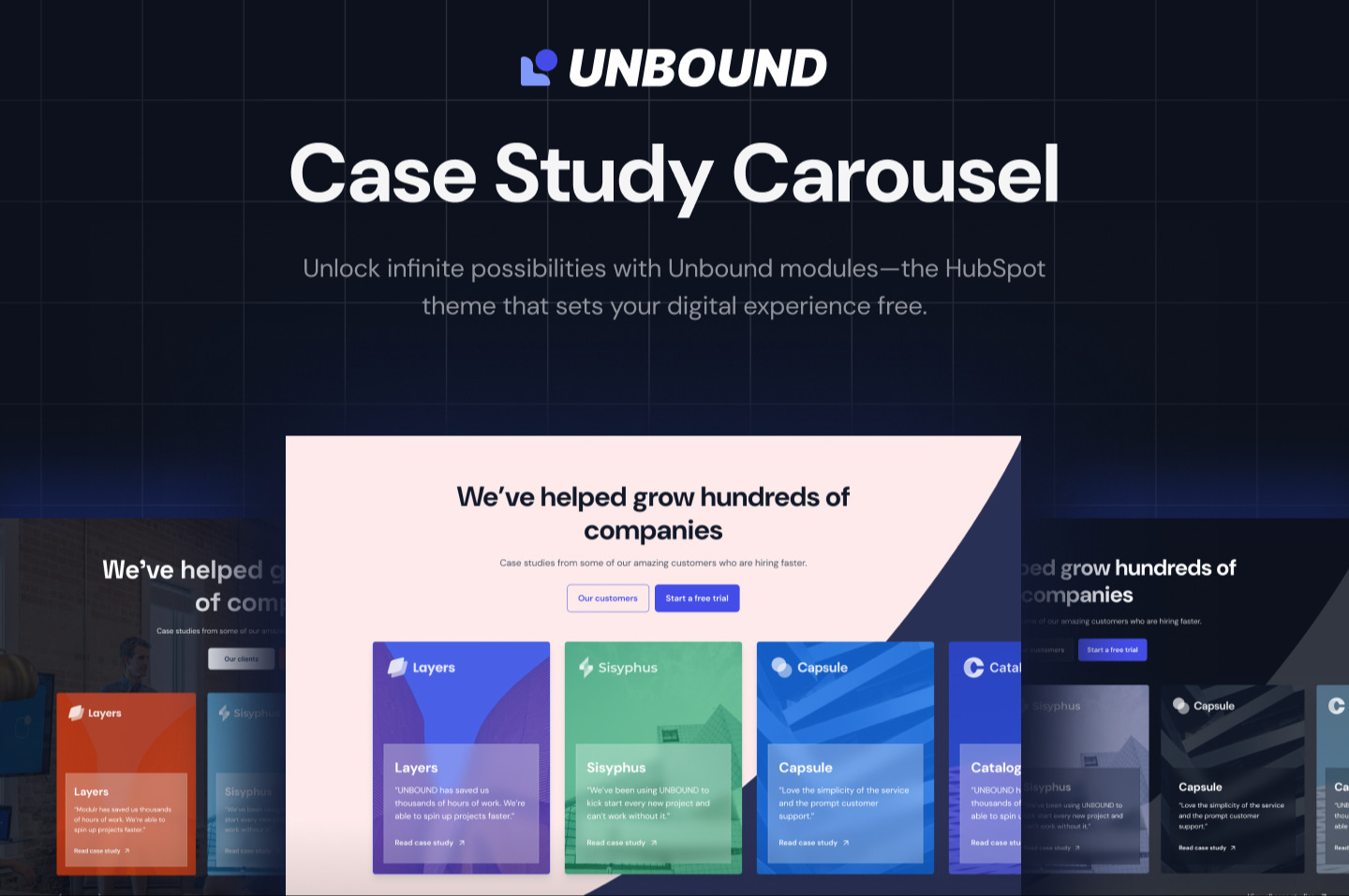 Case Study Carousel - UNBOUND Module by PHRUTOS Creative
